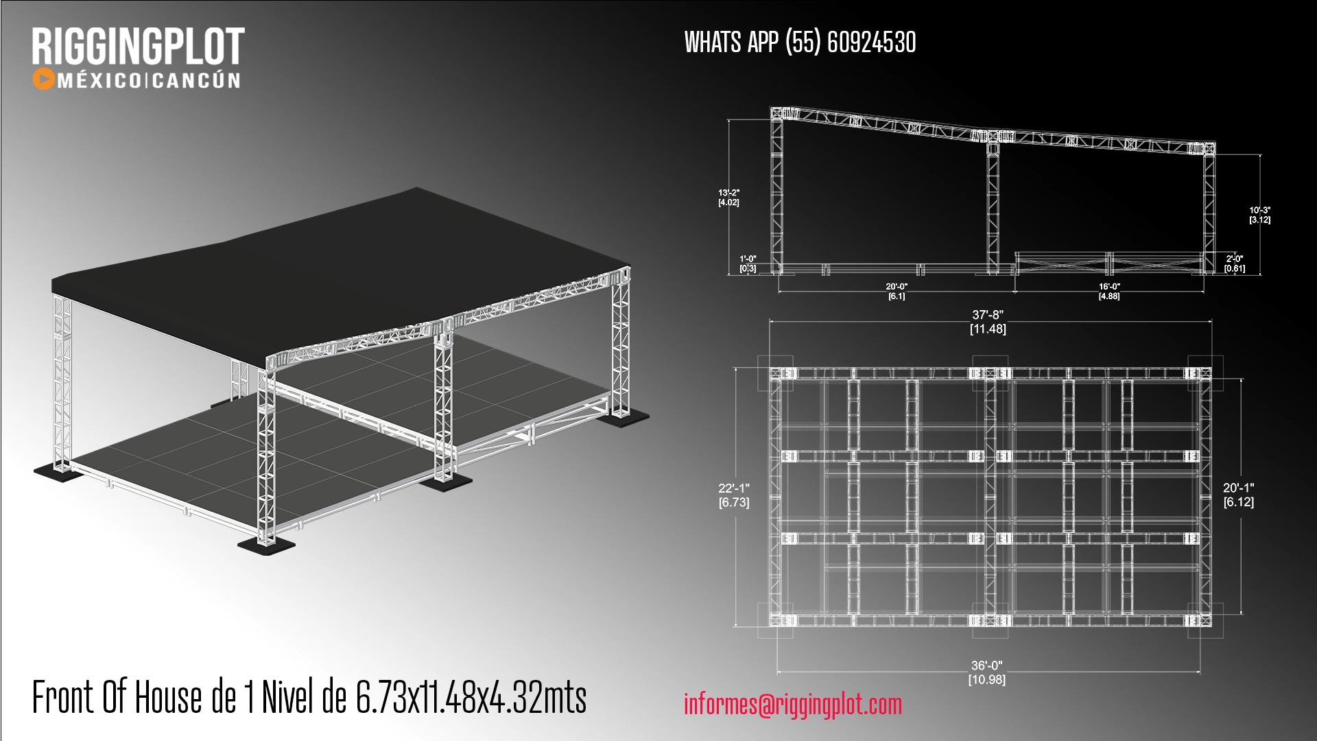 FICHA TÉCNICA F.O.H. MK DE 6.73X11.48X4.32MTS DE 1 NIVEL MÉXICO