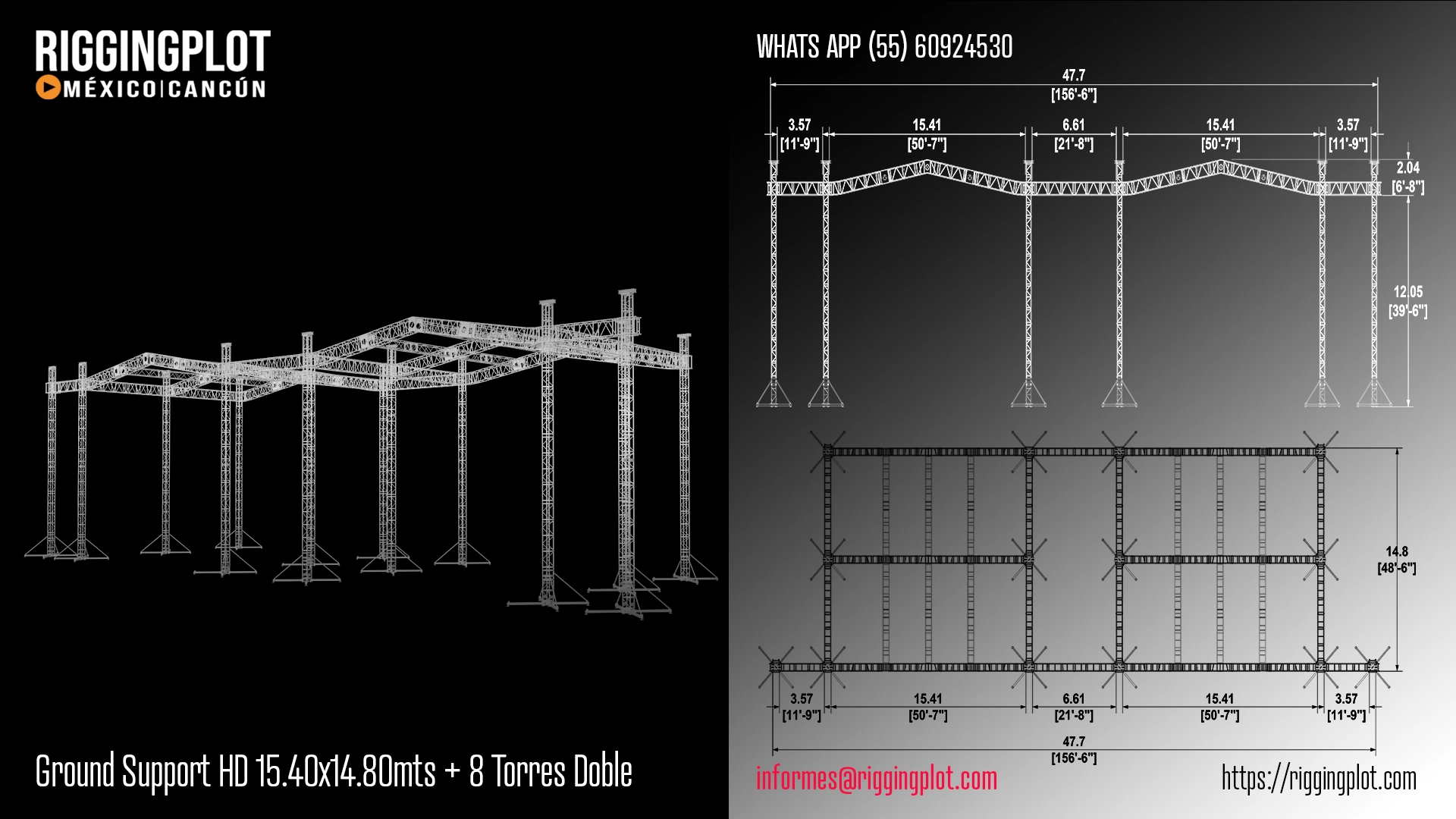 FICHA TÉCNICA GROUND SUPPORT HEAVY DUTY SPIGOTED DE 15.40X14.80MTS CON ...